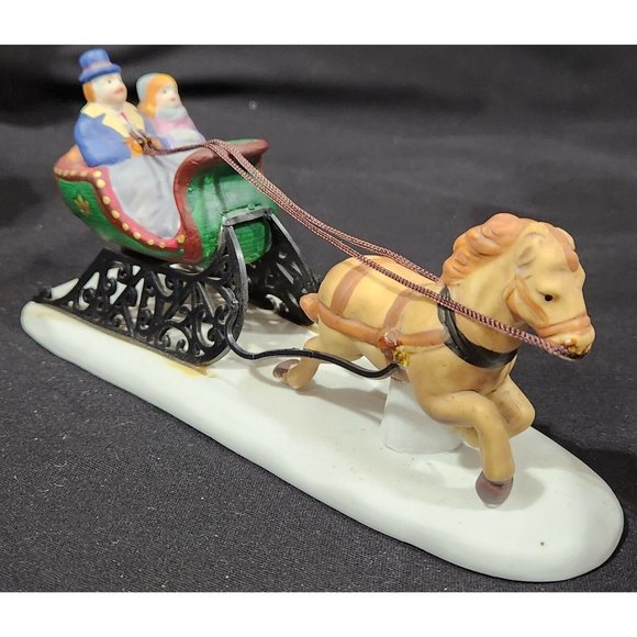 Holiday | Lemax Cozy Sleigh Ride Christmas Village Figure Horse Drawn ...